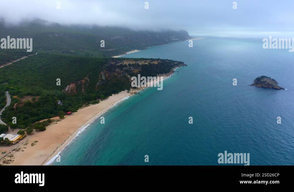 Flight over amazing sandy beaches at the ocean in paradise Stock Video ...