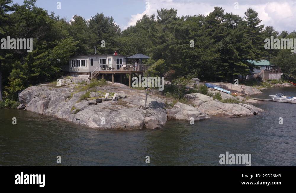 killbear provincial park. Aerial view of the private house in Georgian ...