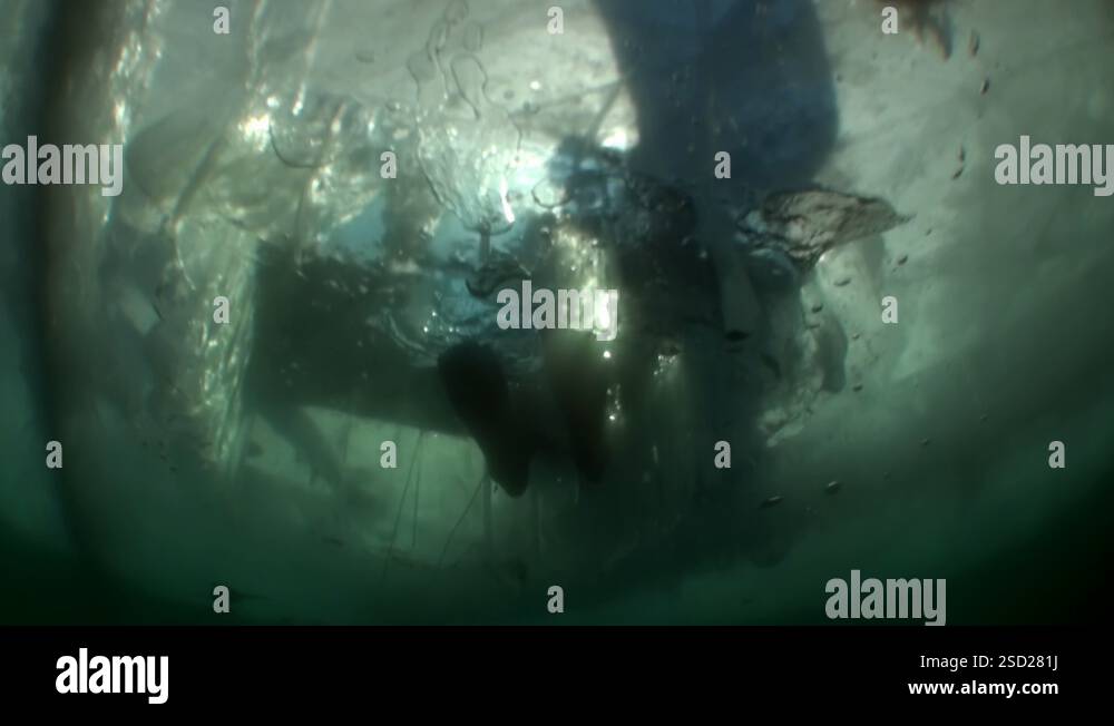 Underwater ice under cold water of lake Baikal Stock Video Footage - Alamy