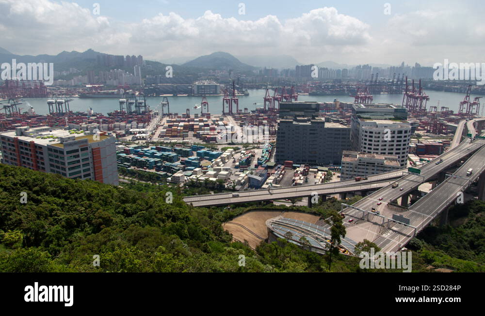 Container port Hong Kong oil pumping and tanker Stock Video Footage - Alamy
