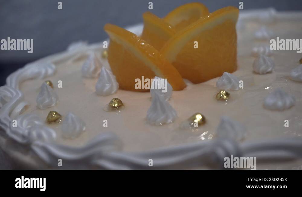 beautiful sponge cake closeup.moving sweet background Stock Video ...