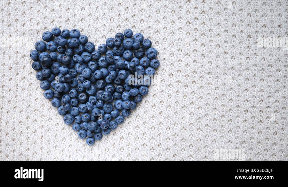Blueberry Heart Shape Symbol Concept For Healthy Eating And Lifestyle ...