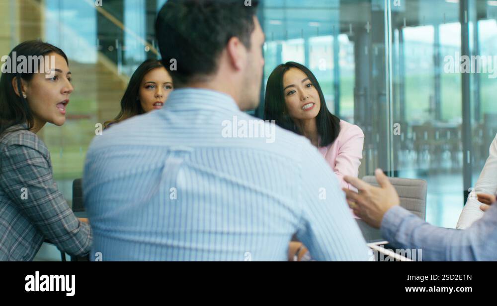 4K Angry & aggressive business team arguing & yelling at each other in ...