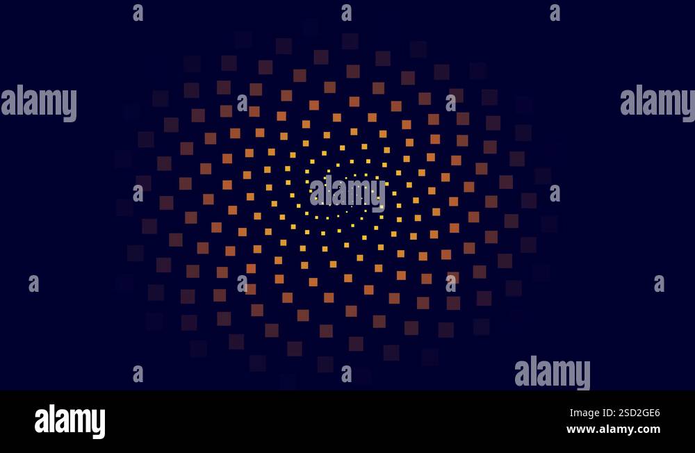 Rotating Cone of Orange Pixels in a Funnel or Wormhole Animation Stock ...
