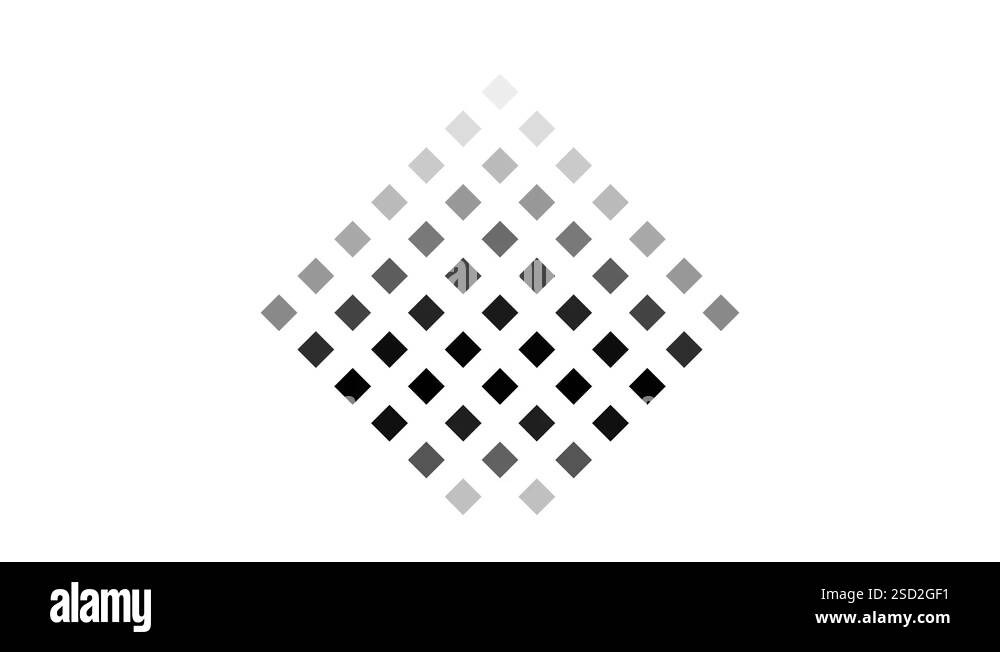 Flashing Rhombus Grid of Alternating Monochrome Square Pixels Stock ...