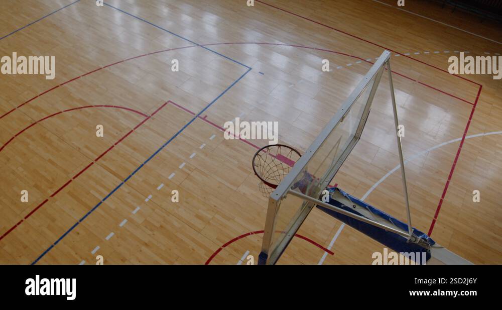 OVERHEAD African American black college male basketball player fails to ...