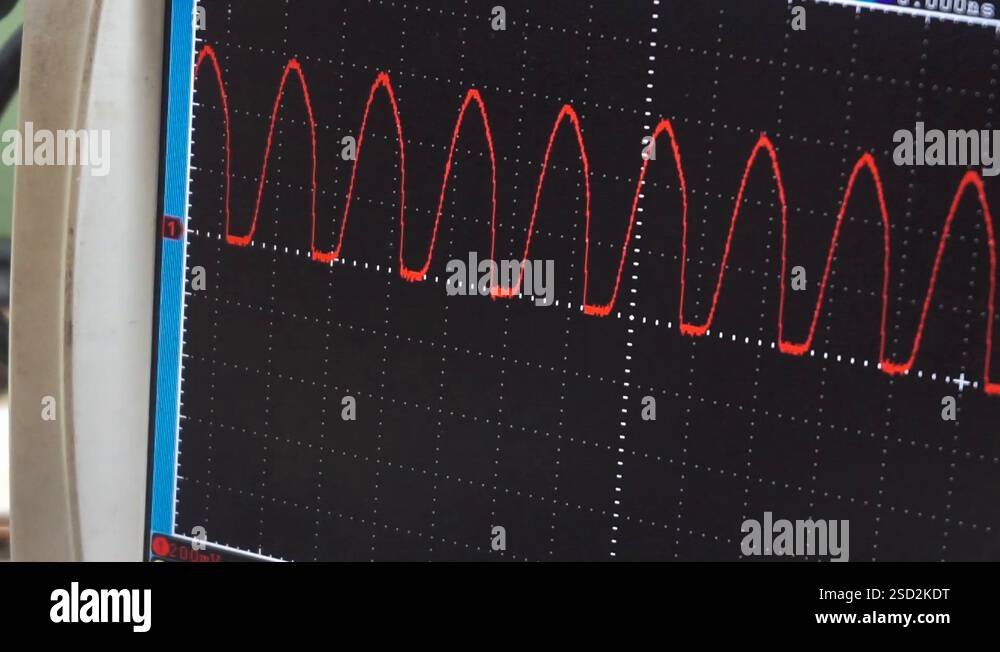 sine wave on oscilloscope screen and engineer.scientific spectrum ...