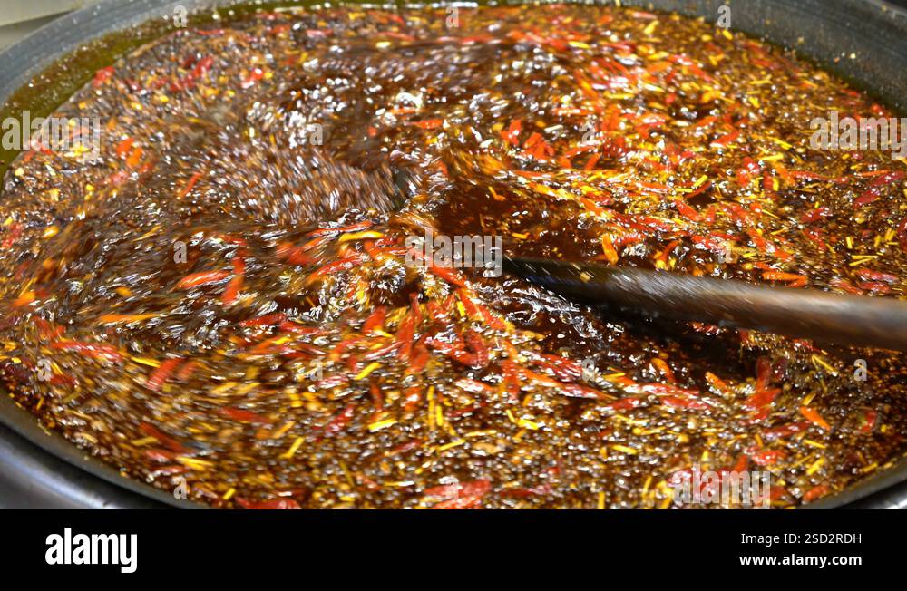 Preparation of a giant spicy Chongqing hot pot in Chongqing China Stock ...