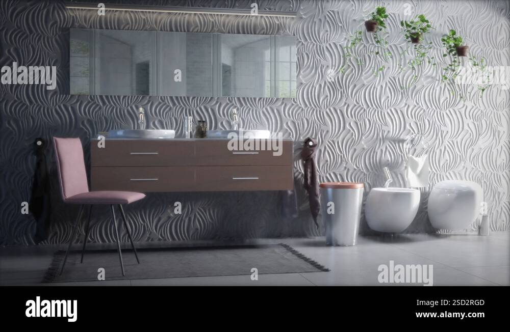 Contemporary Bathroom Design - 3d animation Stock Video Footage - Alamy