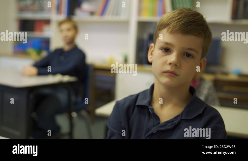 Grade school children in classroom for learning and education Stock ...