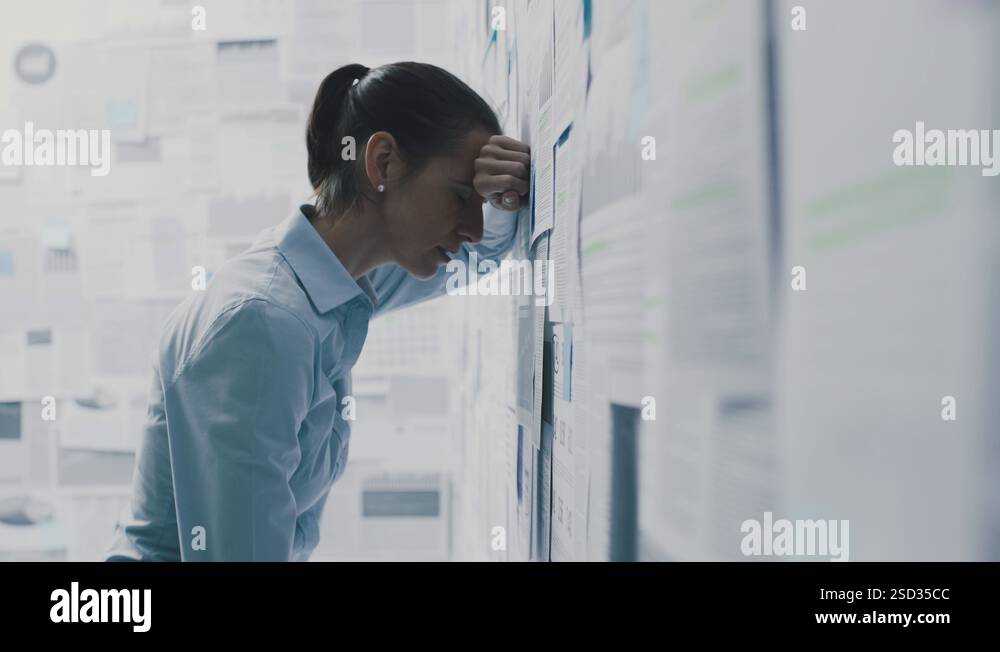 Exhausted manager and business failure Stock Video Footage - Alamy