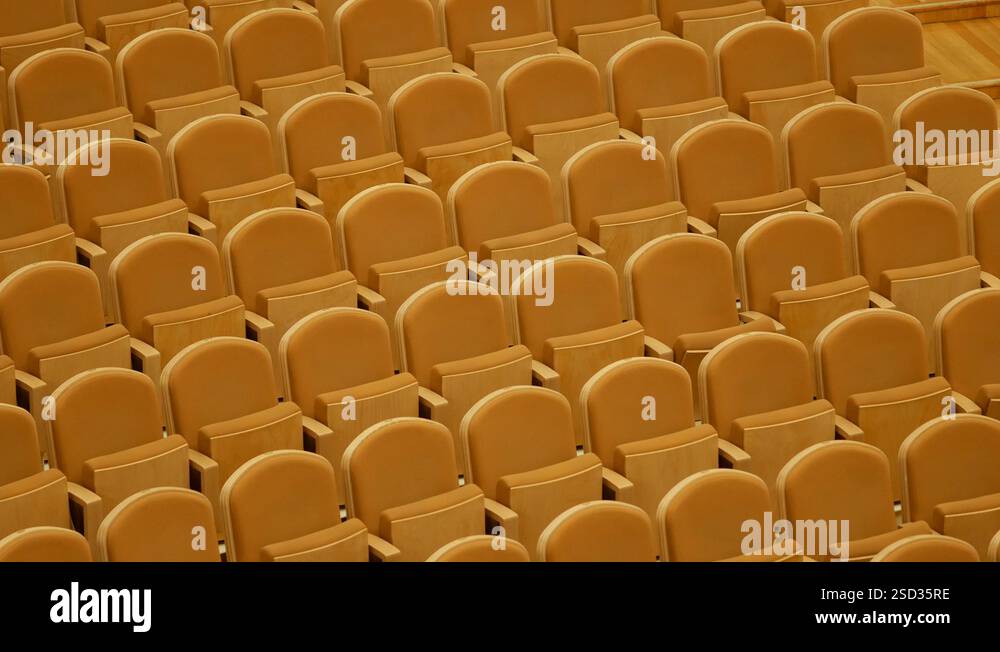 Empty rows of seats in auditorium after concert or before start show ...