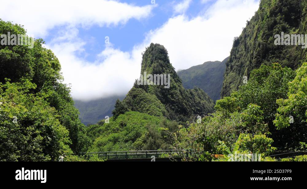 The lao needle,famous landmark in the Lao State Park,Maui,Hawaii,USA ...