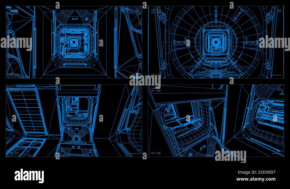 Visual display: 3D schematic flythrough of the ISS, readouts ...
