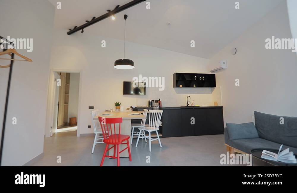 Home interior walk through living room warehouse conversion empty space ...