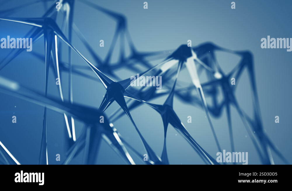 Nanotechnology blue structure 3D render loopable animation Stock Video ...