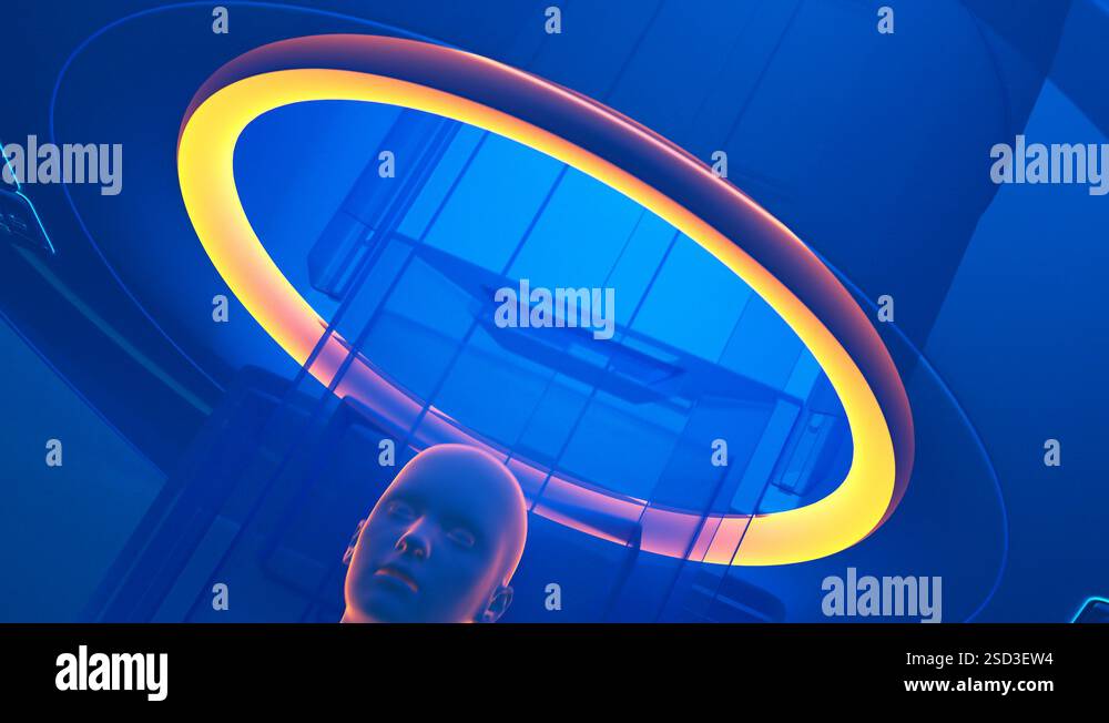 Medical imaging machine concept. X-ray, CT, MRI, PET scan. Patient ...