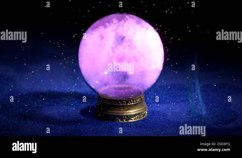 Magic ball of divination, magical practice. Glowing fortunetelling ...