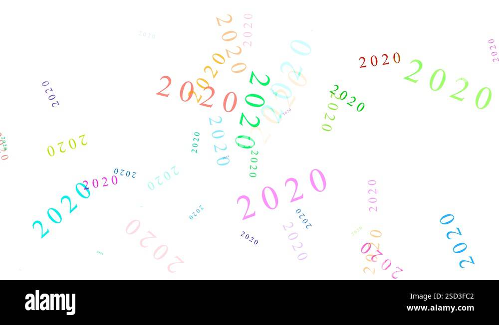 Springing Up 2020 Year Number Seamless Loop White Background Stock ...