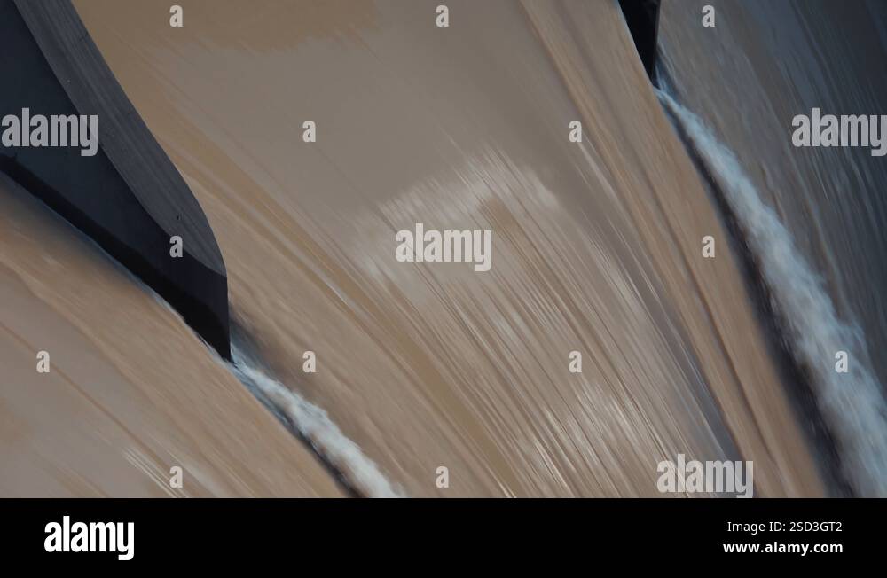 Power plant dam close up floodgate overflow water after rainfall Stock ...