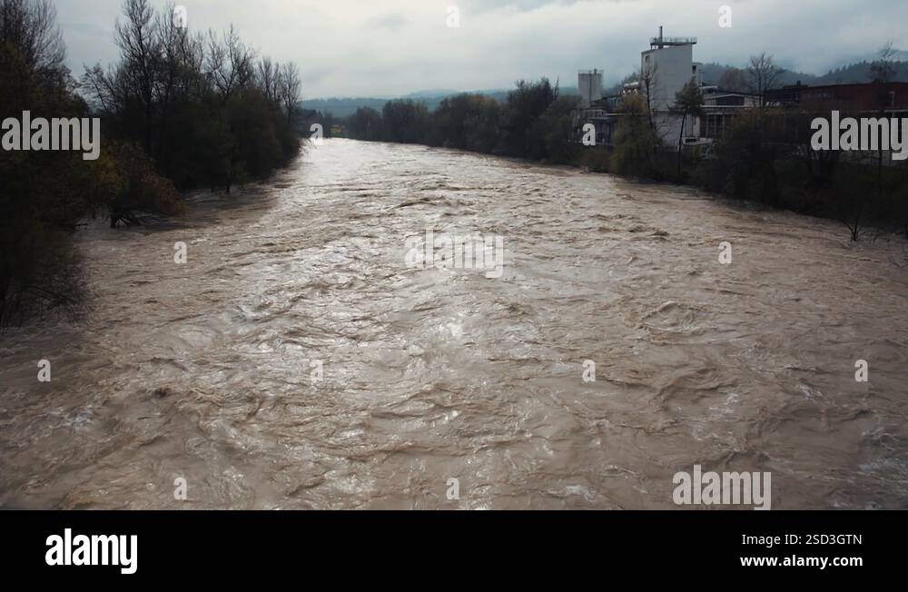 Power stream dirt mud water overflowing after season rainfall Stock ...