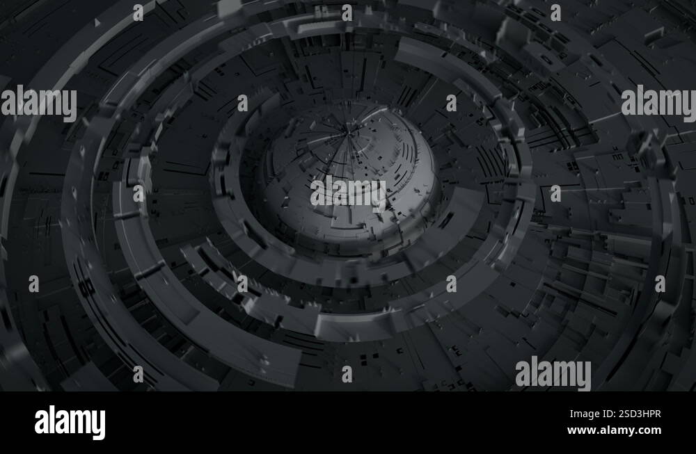 Black spherical mechanical construction seamless loop 3D render animation Stock Video Footage ...