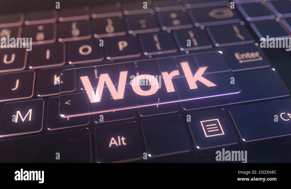 Futuristic computer keyboard and transparent work key. Conceptual 3D animation Stock Video ...