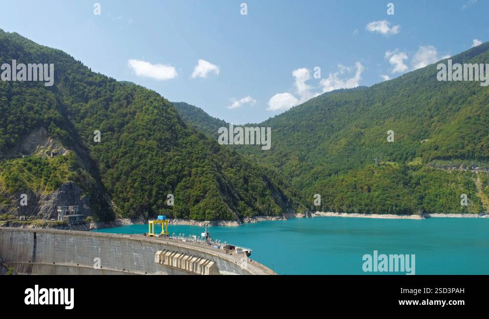 Dam of the Enguri Hydroelectric Power Plant in Georgia Stock Video ...