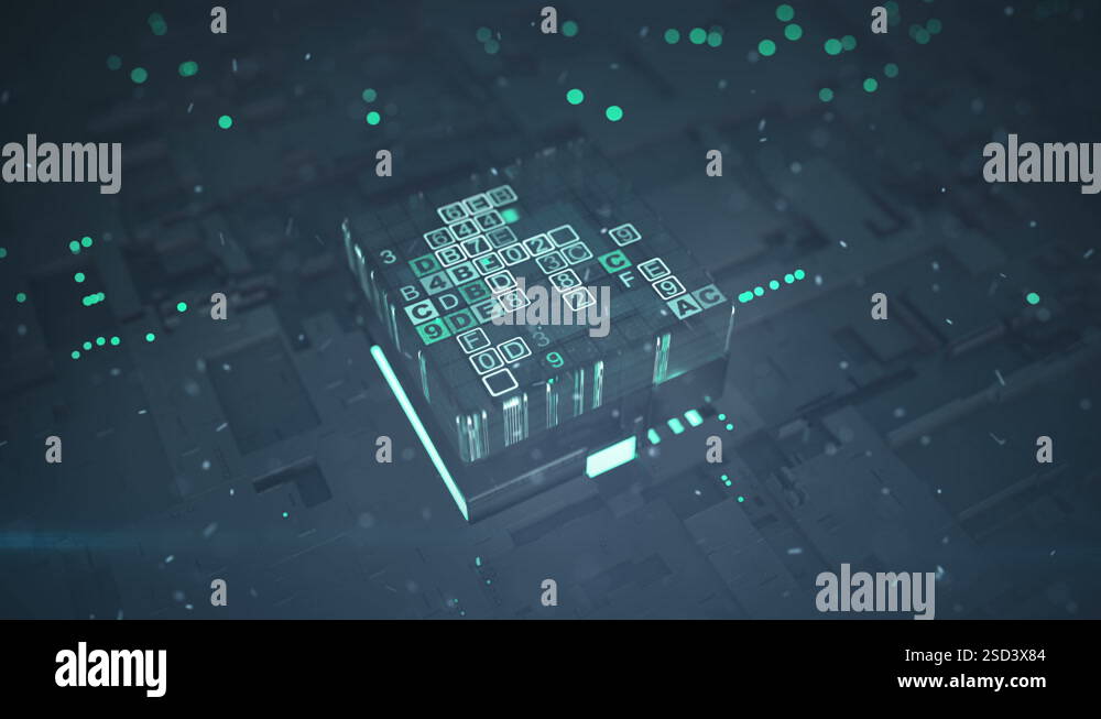 Hexadecimal big data digital code seamless loop 3D render animation Stock Video Footage - Alamy