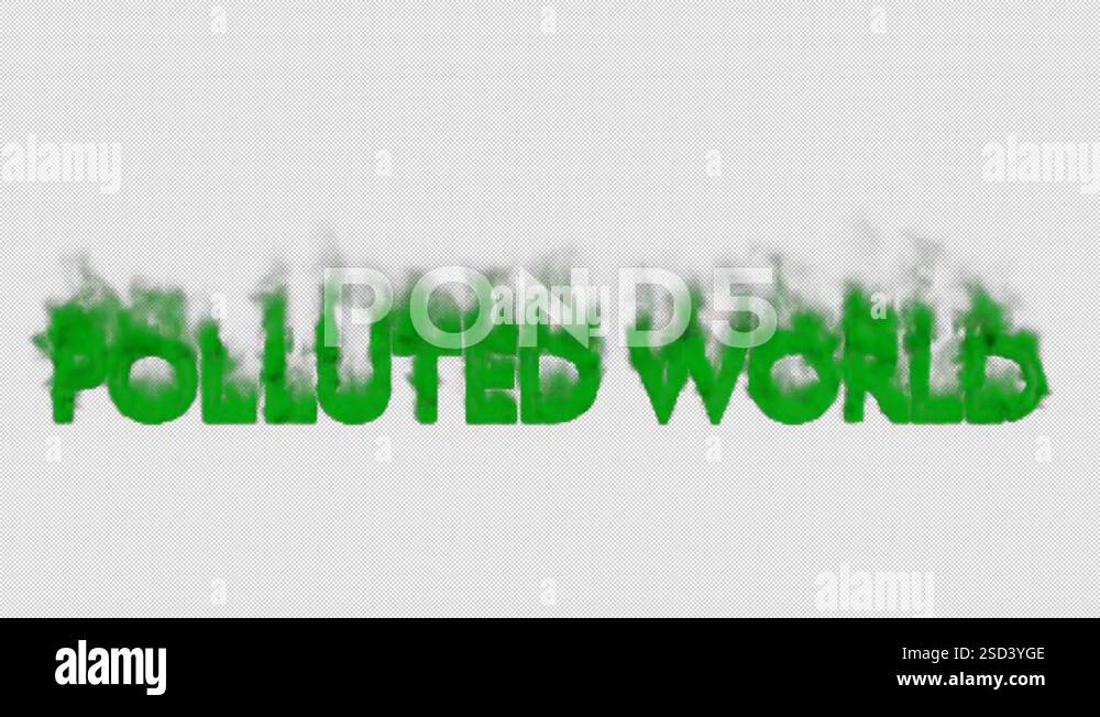 Animated green gas text Polluted World - all caps Stock Video Footage ...
