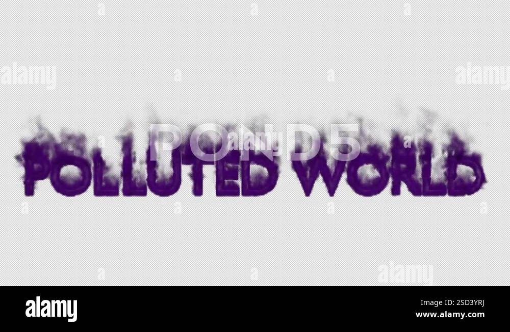 Animated purple gas text Polluted World - all caps Stock Video Footage ...
