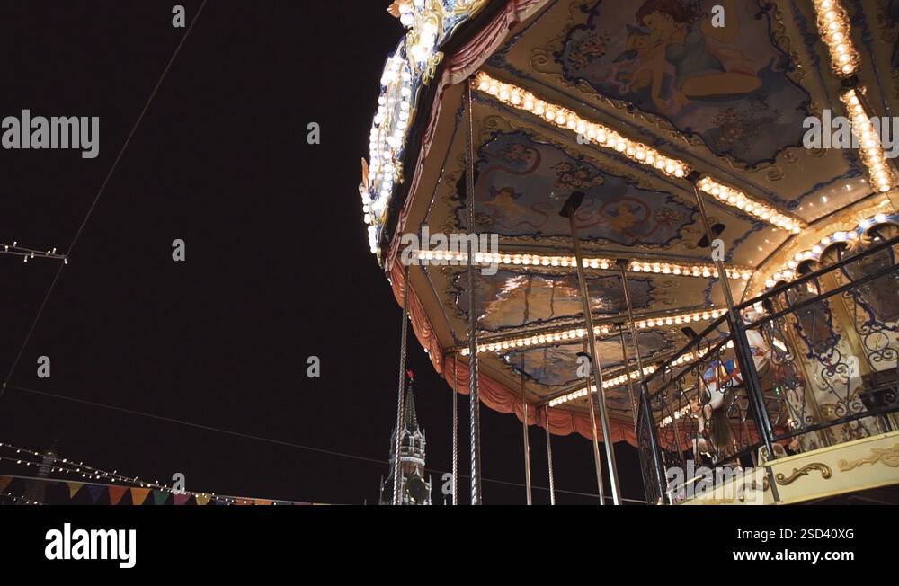 Antique Wooden Carousel Stock Video Footage - Alamy