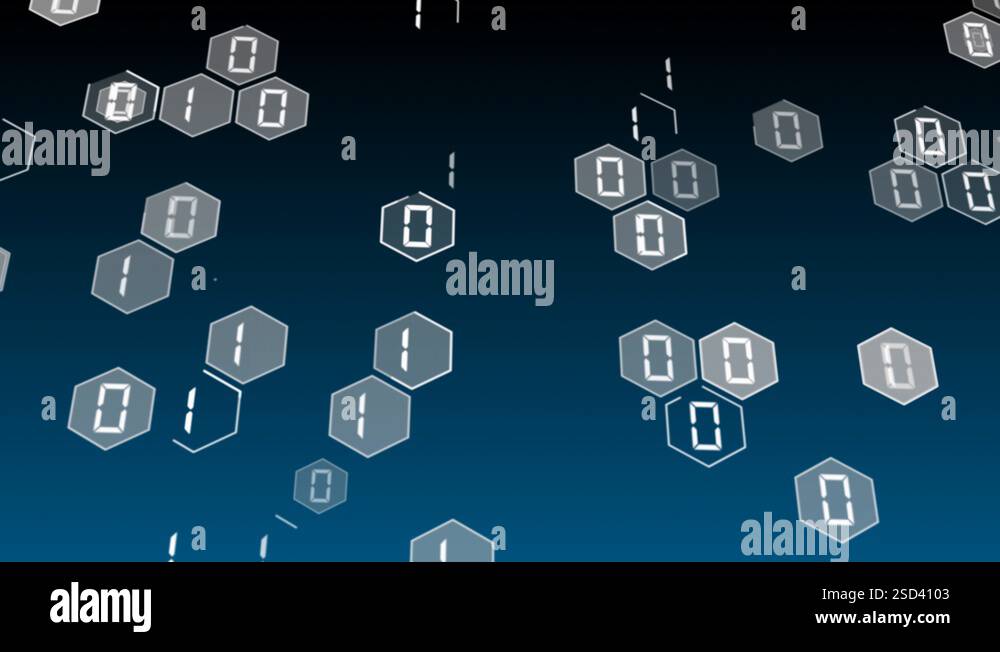 Digital fly binary code background loop. Data binary code network Stock ...