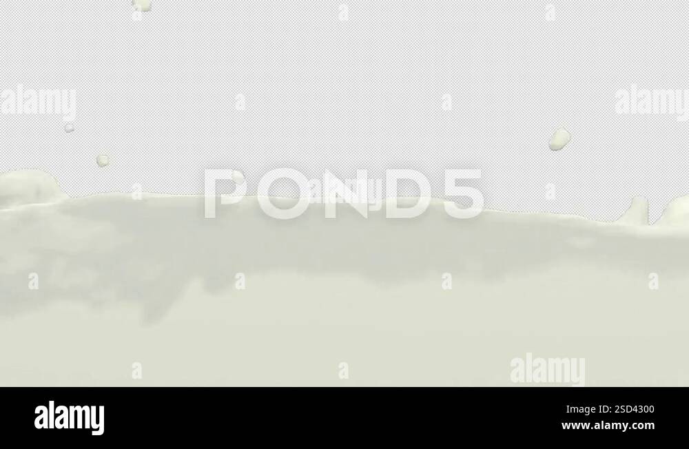 Animated close up of a lot of milk rapidly flowing from left to right ...
