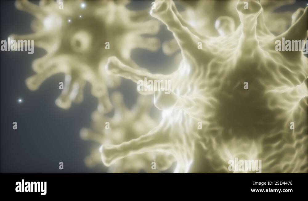 Bacteria virus or germs microorganism cells under microscope with depth ...