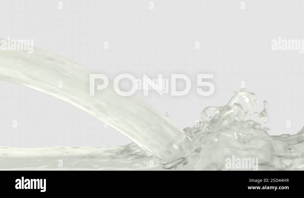 Animated stream of realistic jet fuel or clear water pouring and ...