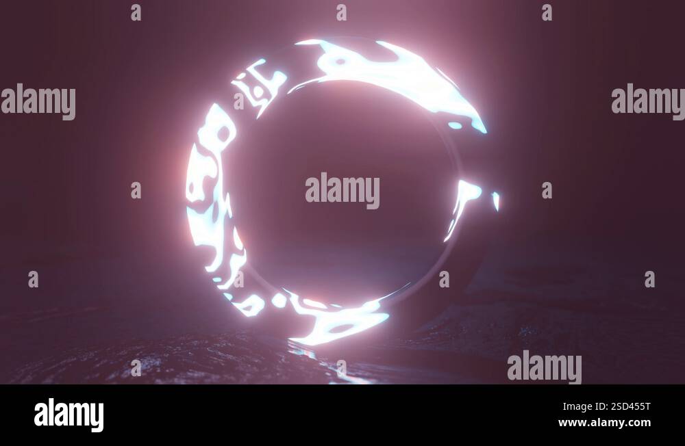 Abstract neon light torus. Appear and disappear disco torus Stock Video ...