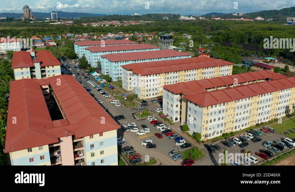 Rural Town with local lifestyle houses at Menggatal Town, Sabah ...