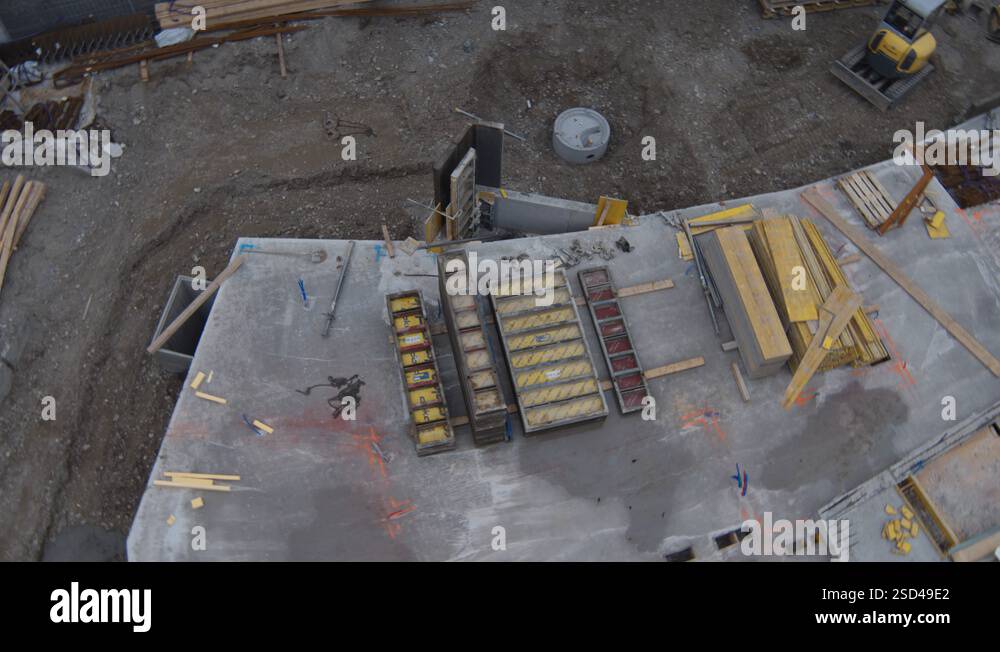 Aerial top view of the construction site build new apartments in ...