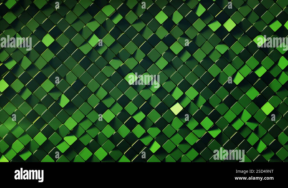 Green wall with rhombus shapes 3D render loopable animation 4k UHD ...