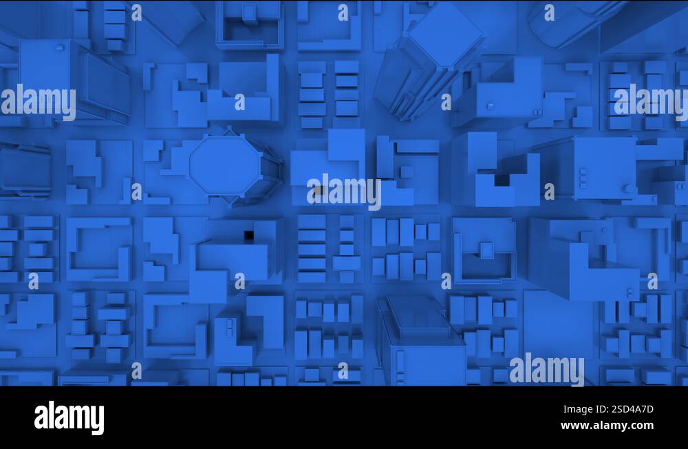 Abstract City Render. Skyline aerial view flying. 3D rendering Stock ...