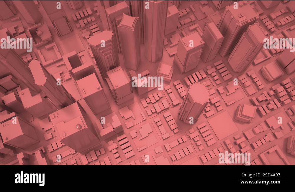 Abstract City Render. Skyline aerial view flying. 3D rendering Stock ...