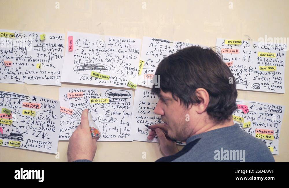 man works with various formulas and calculations Stock Video Footage ...