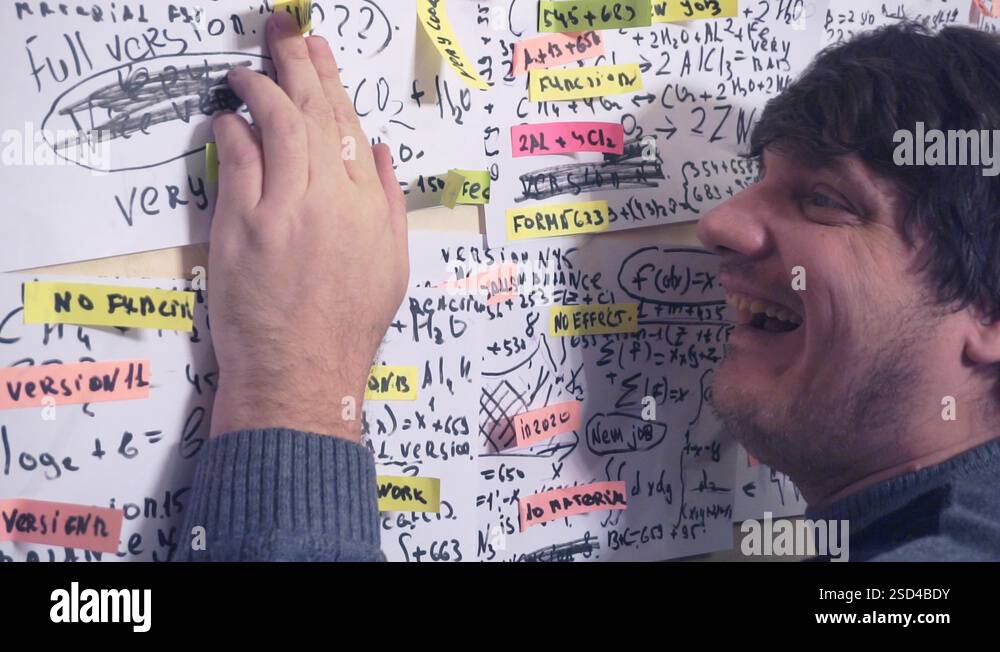 man works with various formulas and calculations Stock Video Footage ...