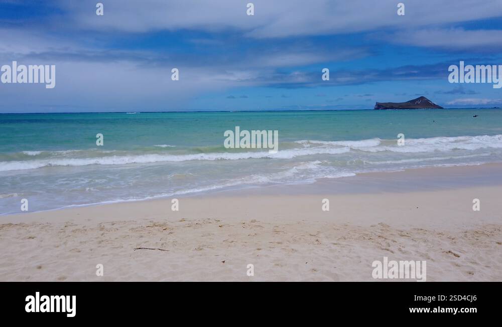 Waves and sand at kailua beach park, oahu, hawaii, USA Stock Video ...
