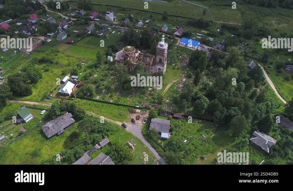 The ruins of the old Church of the all-merciful Saviour. Yaroslavl ...
