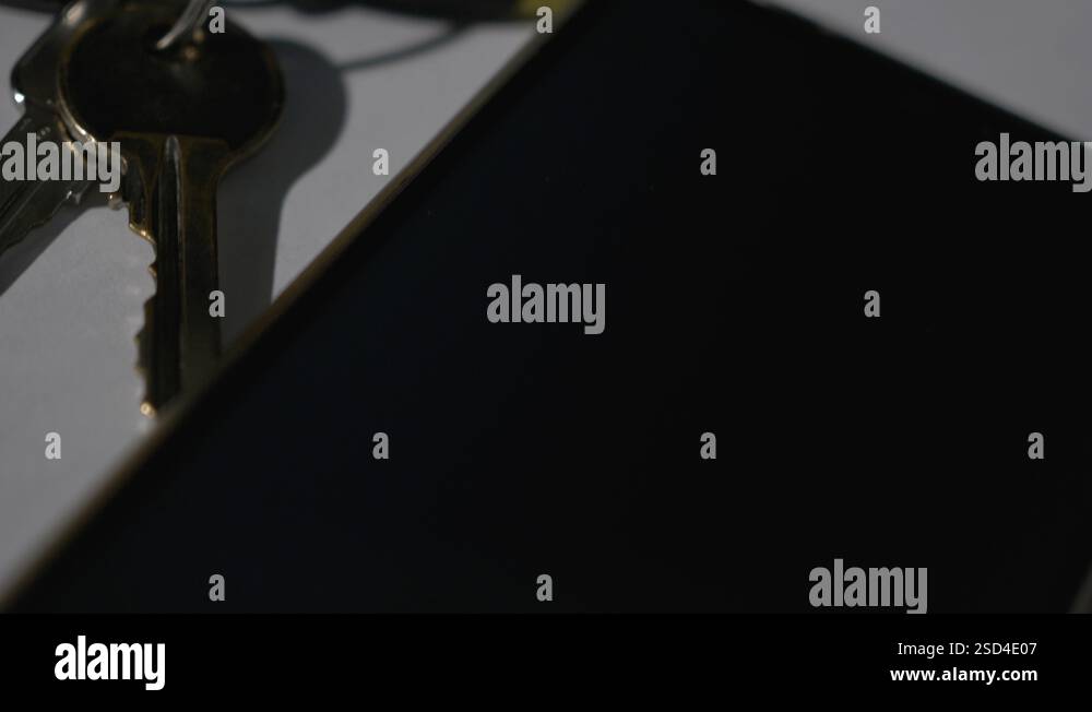 Hacking a Smart Phone Downloading Files House Keys Slider Shot Stock ...