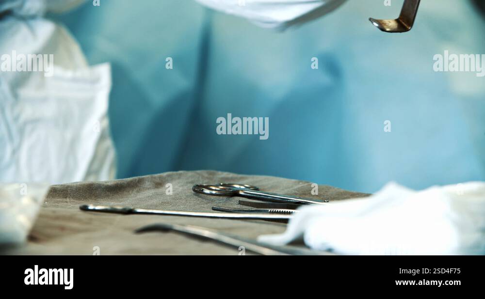 Surgical tools, Medicine, surgery, health care concept. Filmed on RED ...