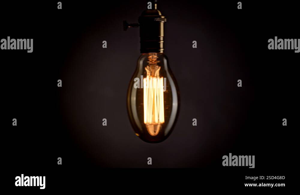 Edison's lamp swinging and blinking in the dark during power outage ...