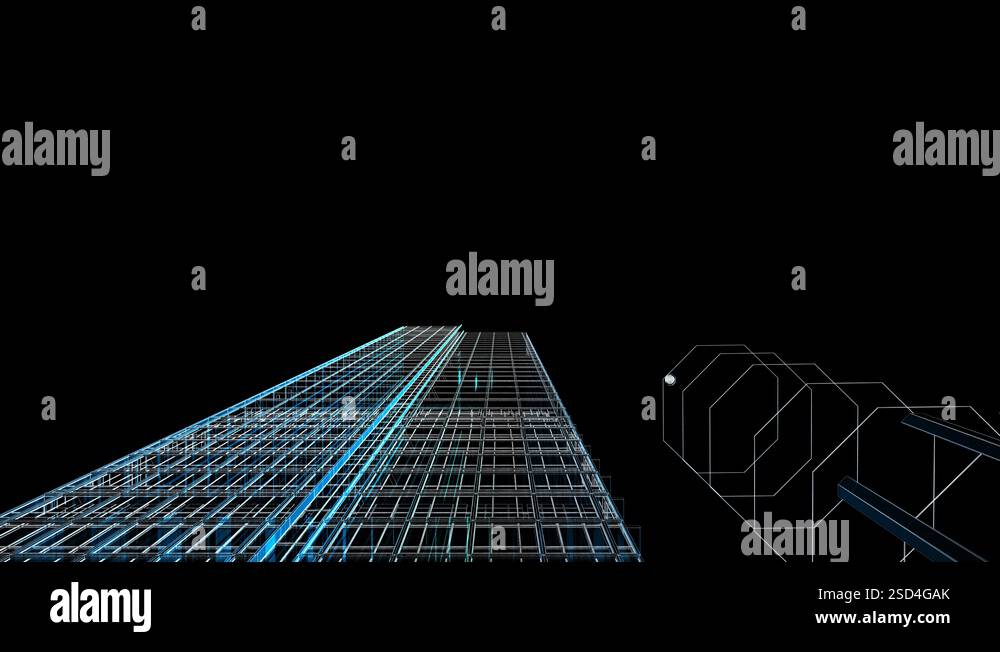 '5G technology' icon on Smart building, Making steel building. X-ray ...